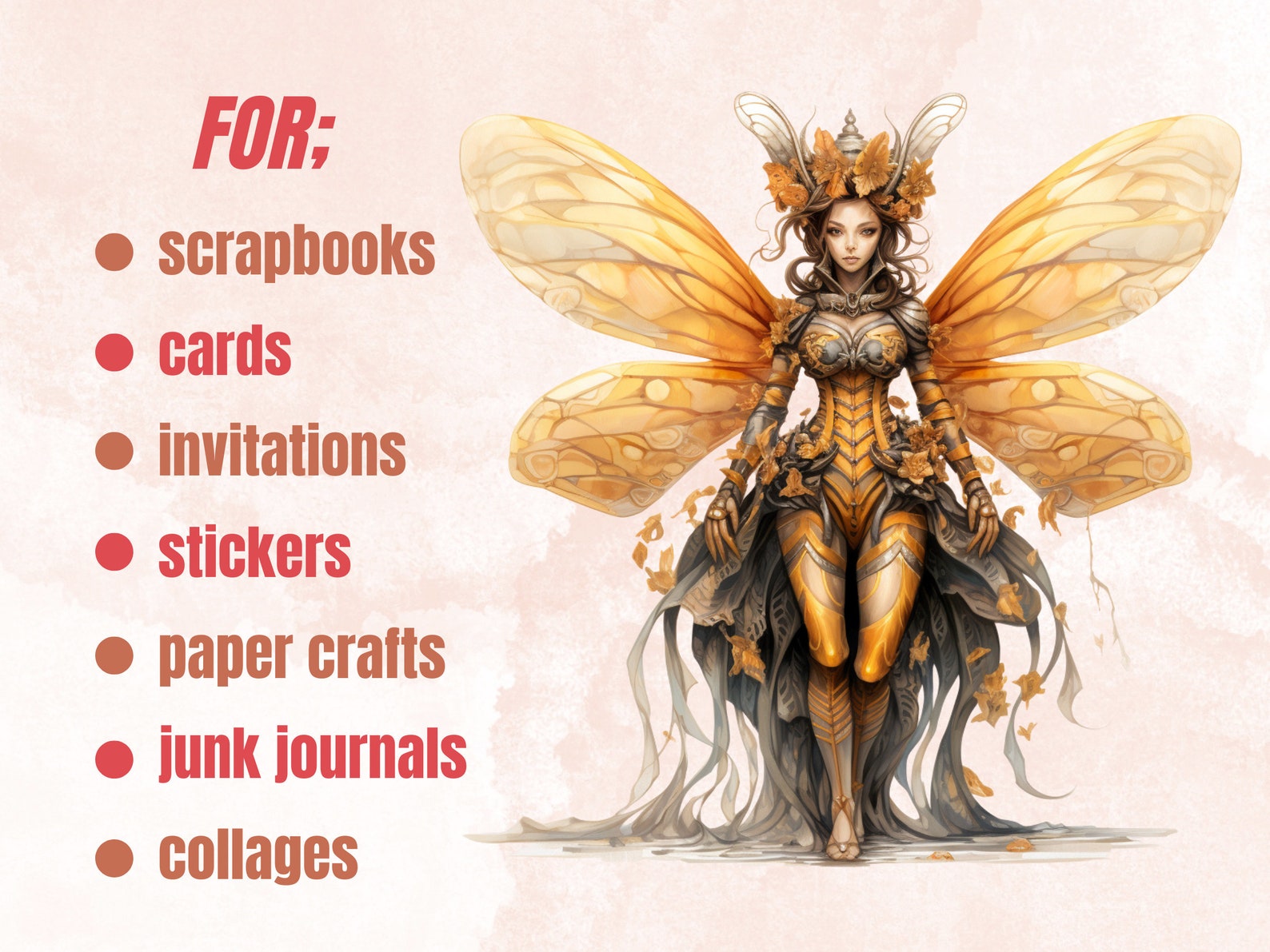 37 PNG Watercolour Honey Bee Fairy Clipart, Forest Fairy Garden Clip ...