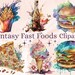 22 PNG Watercolor Fantasy Fast Food Clipart, Cute Fast Food Clip Art ...