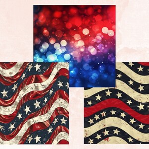 4th of July Patriotic Digital Paper, America Independence Day Pattern ...