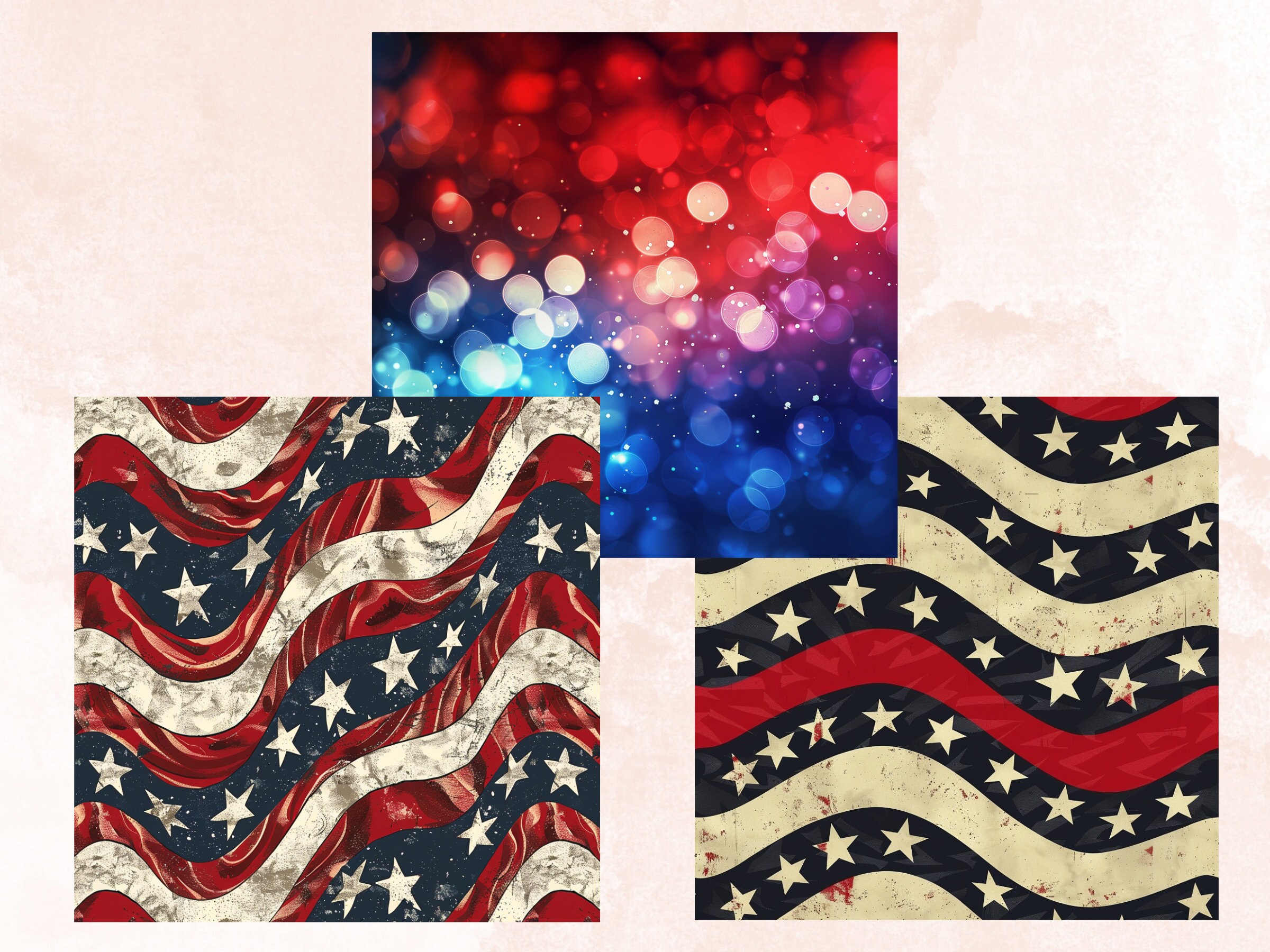 4th of July Patriotic Digital Paper, America Independence Day Pattern ...