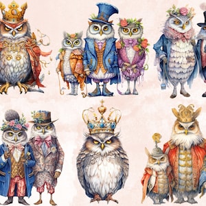 32 PNG Watercolor Fairytale Owl Clipart Bundle, Fairy Tale Animal Clip ...