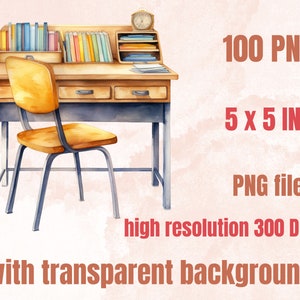 100 PNG Watercolor Back to School Big Bundle Clipart, Academia ...
