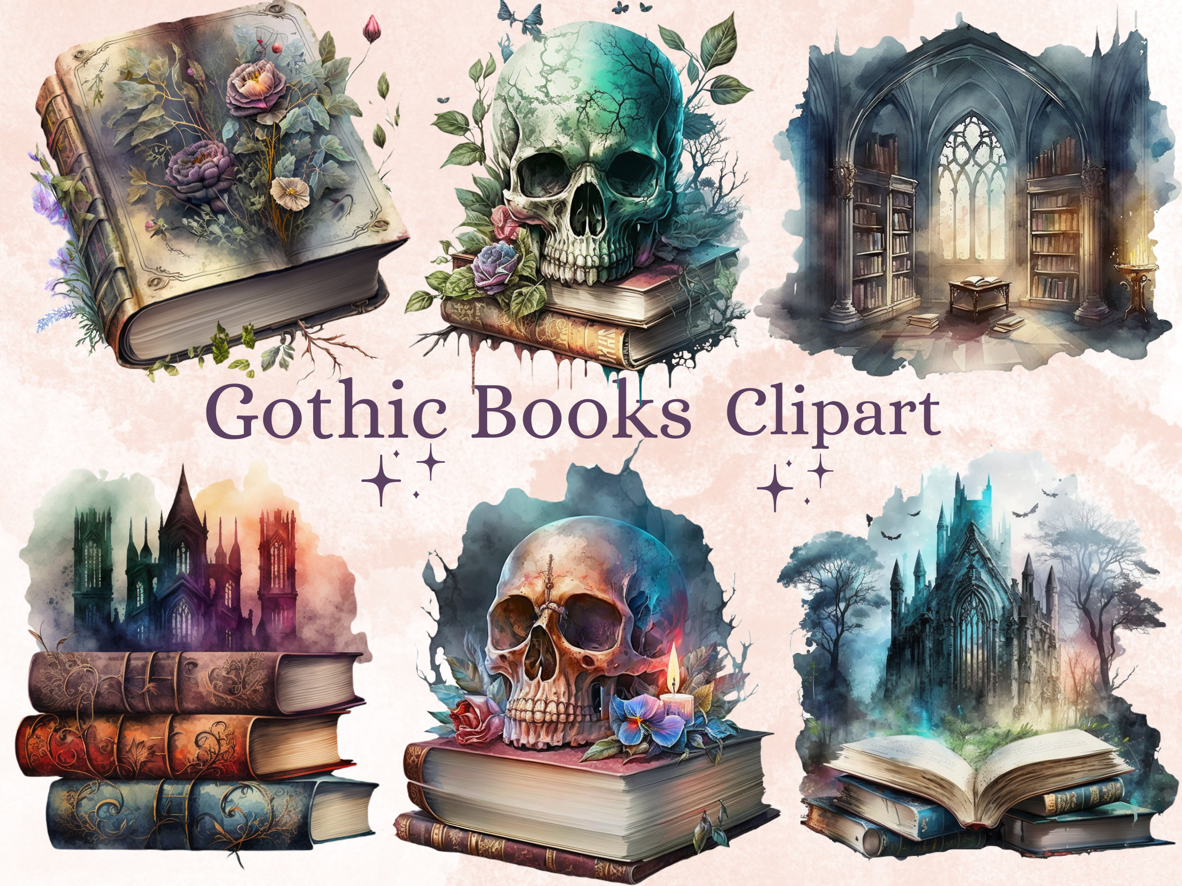 33 PNG Watercolor Gothic Books Clipart Fantasy Book Clip Art - Etsy Canada