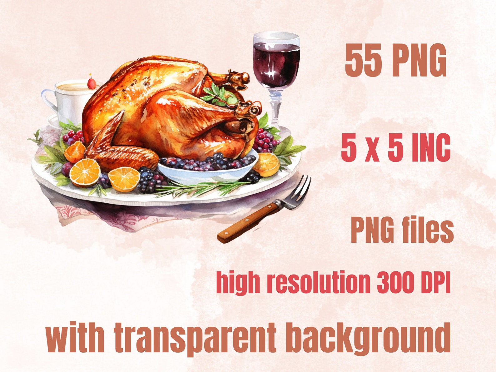 55 PNG Watercolor Thanksgiving Clipart, Thanksgiving Turkey ...
