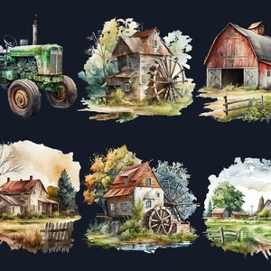32 PNG Watercolor Farm Animals Clipart, Farm Barn Animals PNG Bundle ...