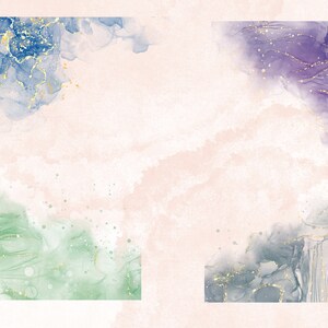 20 PNG Alcohol Ink Clipart Borders, Watercolor Clip Art Border, Rainbow ...