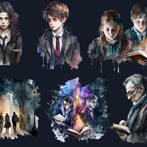 43 PNG Watercolor Fantasy Dark Academia Clipart, Dark Gothic Academy ...