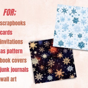 Seamless Winter Snowflakes Digital Paper Pack, Snowy Holiday Repeating ...
