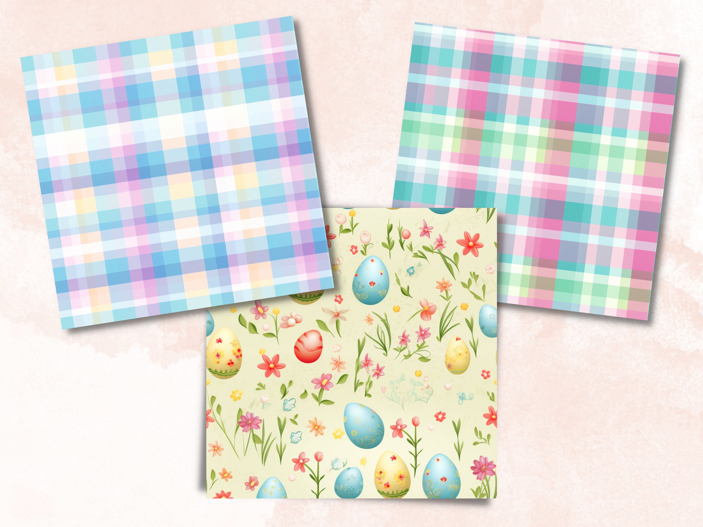Seamless Happy Easter Digital Paper, Easter Bunny Seamless Pattern ...