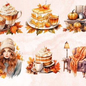 34 PNG Watercolor Cozy Fall Clipart, Cozy Autumn Reading Corner ...
