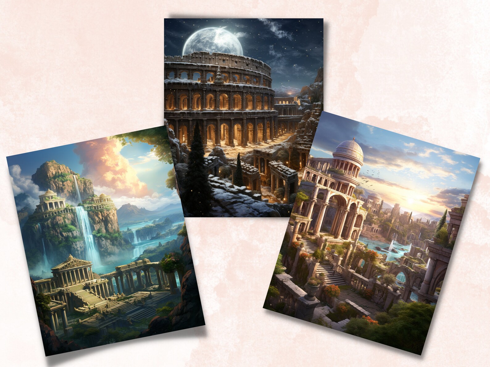 Printable Ancient Rome Italy Digital Paper, Rome Ruins Background ...