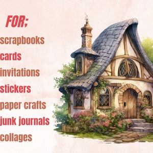 35 PNG Watercolor Spring Houses Clipart, Floral Spring House ...