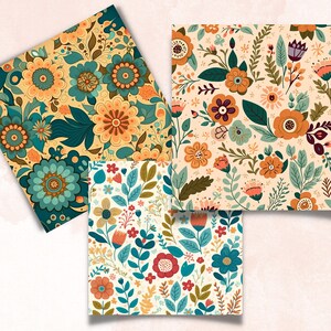 Boho Floral Digital Paper, Boho Flowers Paper Pack, Floral Journal and ...