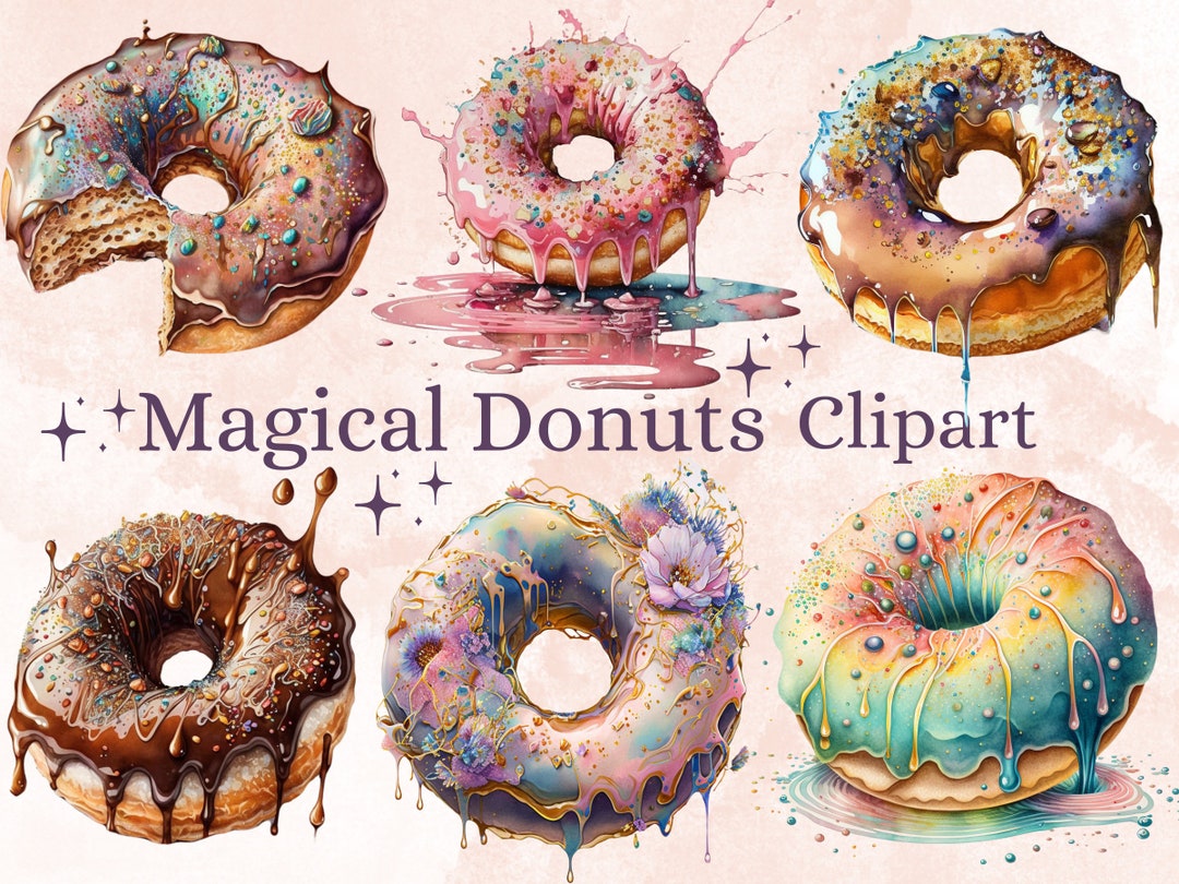 30 PNG Watercolor Donuts Clipart, Donut Clip Art, Dessert Clipart ...