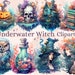 38 PNG Watercolor Underwater Witch Clipart Bundle Under the - Etsy