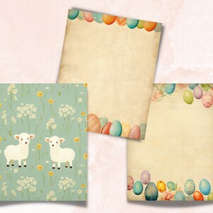 Printable Spring Easter Digital Paper, Nursery Bunny Ephemera Collage ...