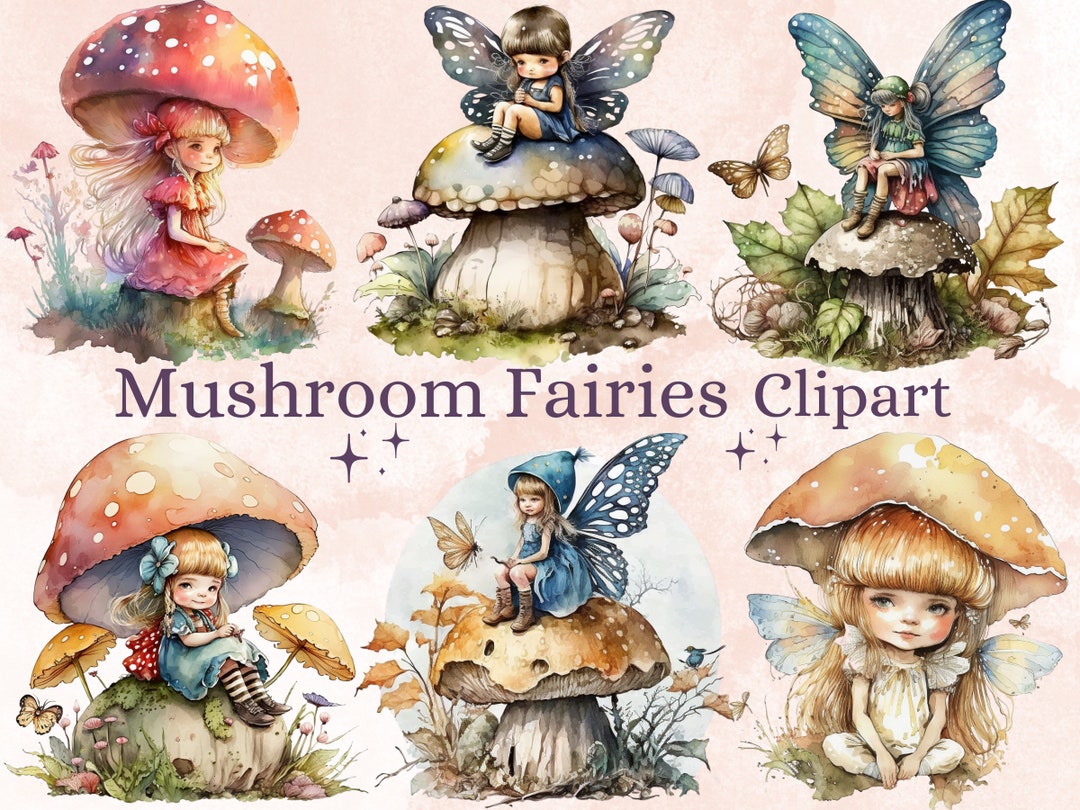 20 PNG Watercolor Mushroom Fairies Clipart, Enchanted Forest Fairy PNG ...