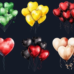 40 PNG Watercolor Valentine's Day Balloons Clipart, Valentines Day ...