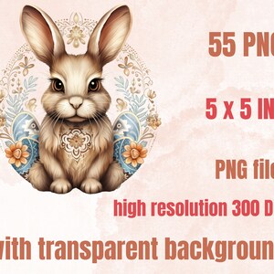 55 PNG Watercolor Boho Easter Bundle Clipart, Bohemian Easter Egg ...