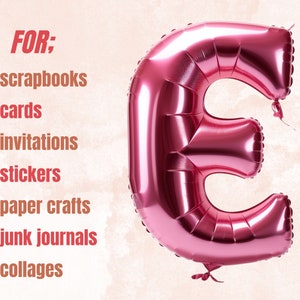 26 PNG Watercolour Valentine's Day Balloon Alphabet Clipart, Love ...