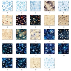 Seamless Winter Snowflakes Digital Paper Pack, Snowy Holiday Repeating ...