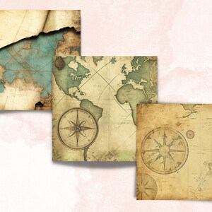 Vintage Maps Digital Paper, Antique Maps Digital Paper, Vintage Maps ...