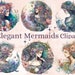 16 PNG Watercolor Elegant Mermaid Clipart, Mermaid Clip Art, Royal ...