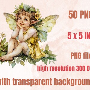 50 PNG Watercolor Spring Fairy Garden Clipart, Enchanted Forest Fairy ...