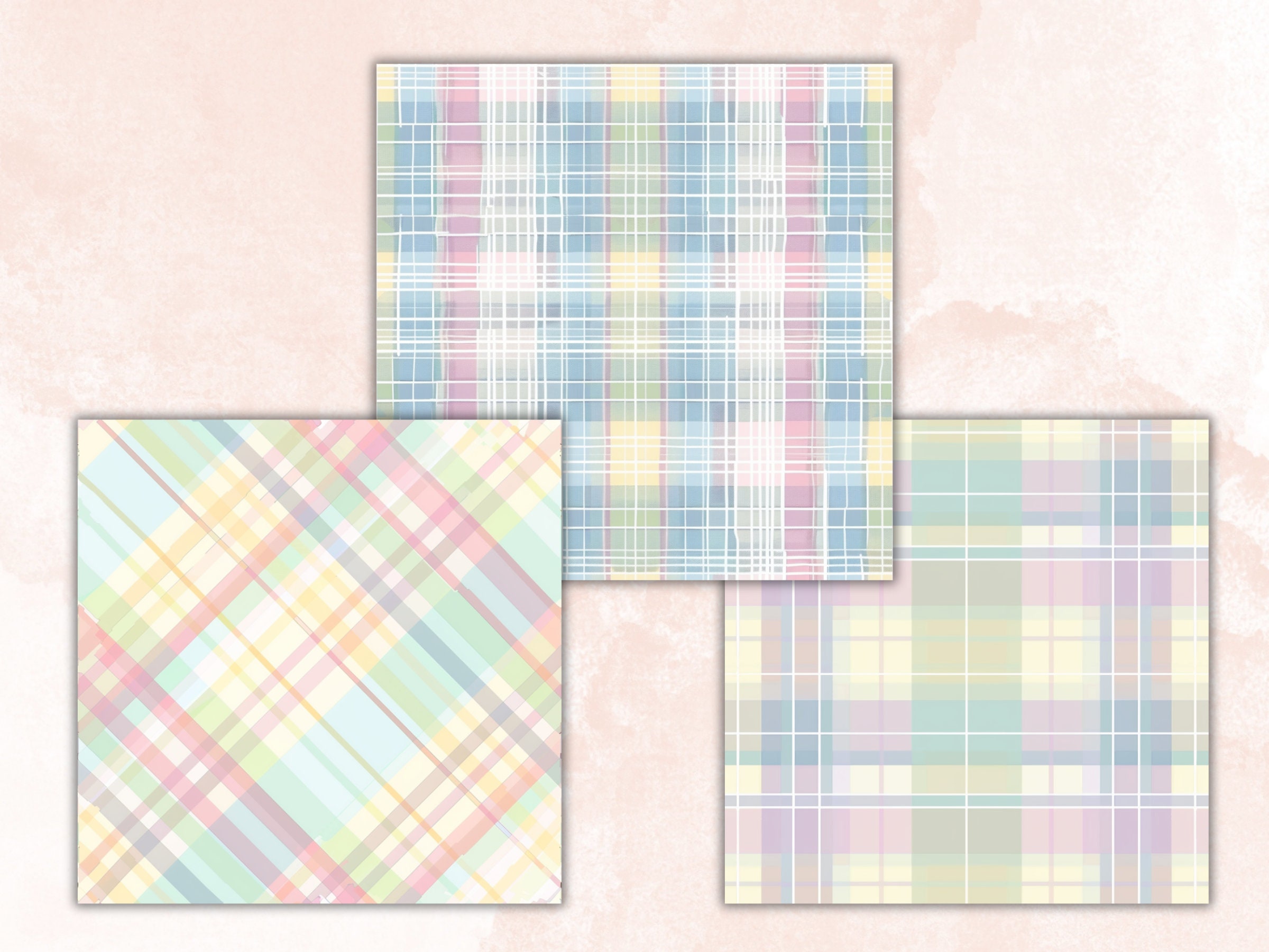 Seamless Spring Plaid Digital Paper, Spring Plaids Seamless Pattern ...
