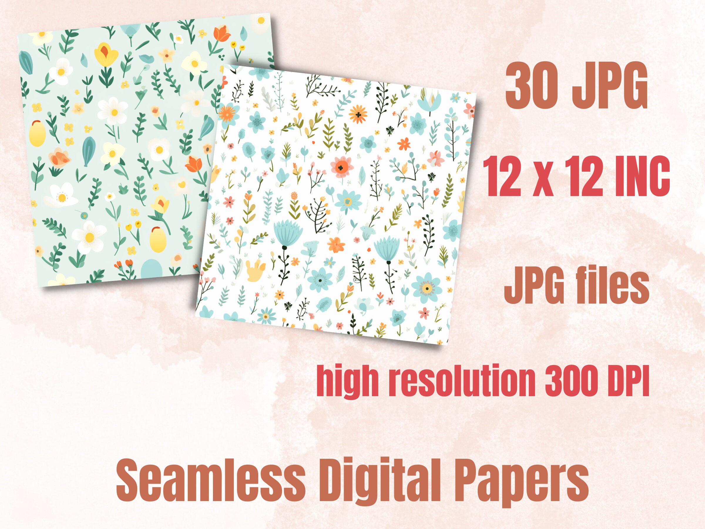 Seamless Easter Floral Digital Paper, Easter Botanical Seamless Pattern ...