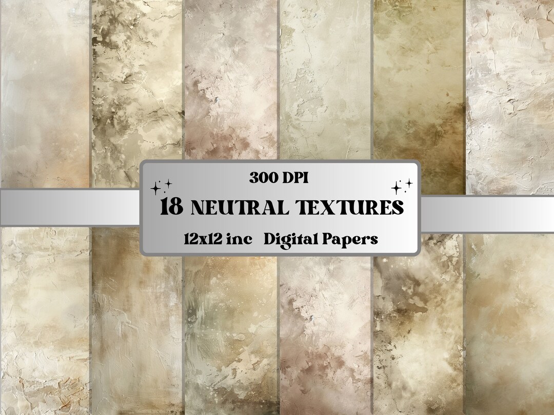 Neutral Texture Digital Paper Pack, Elegant Beige Neutral Background ...