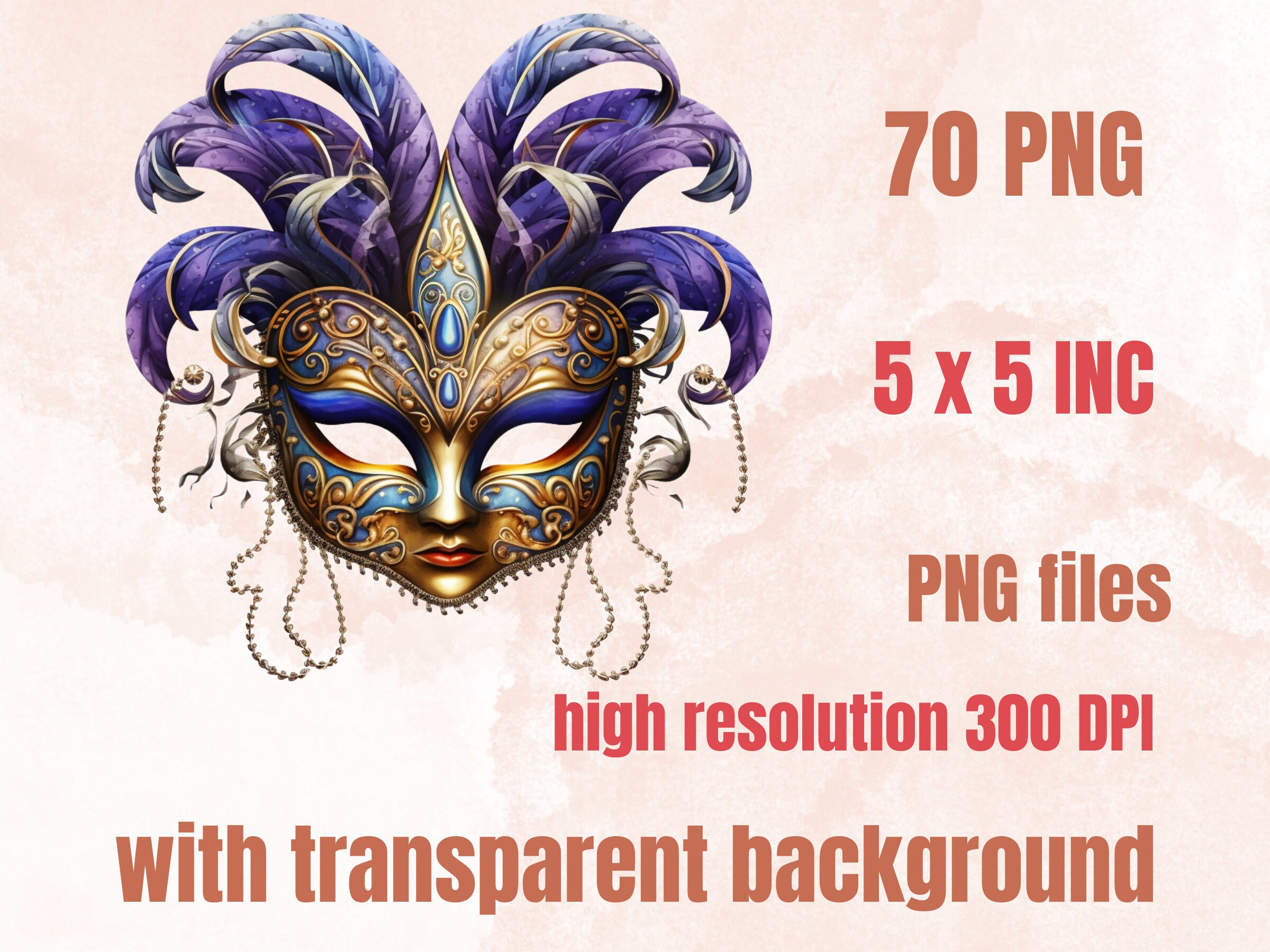 70 PNG Watercolour Mardi Gras Clipart, Masquerade Illustration Clip Art ...