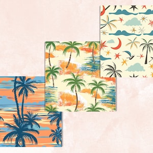 Seamless Beach Day Digital Paper, Pastel Summer Seamless Pattern ...