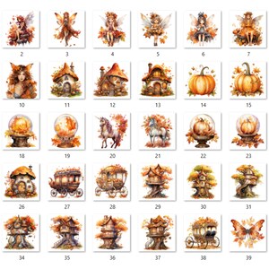 40 PNG Watercolor Fall Forest Fairy Clipart, Autumn Girls Illustrations ...