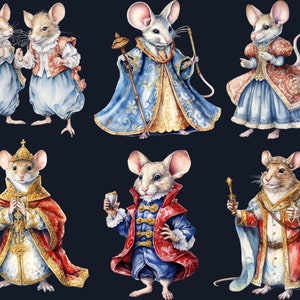 38 PNG Watercolour Fairytale Mice Clipart Bundle, Fairy Tale Animals ...