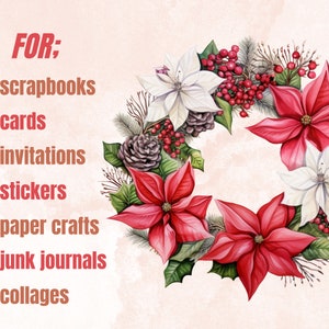 27 PNG Watercolor Christmas Wreath Clipart, Merry Christmas Holiday ...