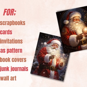Printable Enchanted Santa Claus Digital Paper, Christmas Santa ...