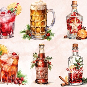 30 PNG Watercolor Christmas Winter Drink Clipart, Merry Christmas Clip ...