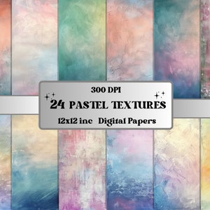 Pastel Texture Digital Paper Pack, Pastel Soft Colors Background Pages ...