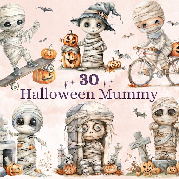 Cute Mummy Clipart - Etsy