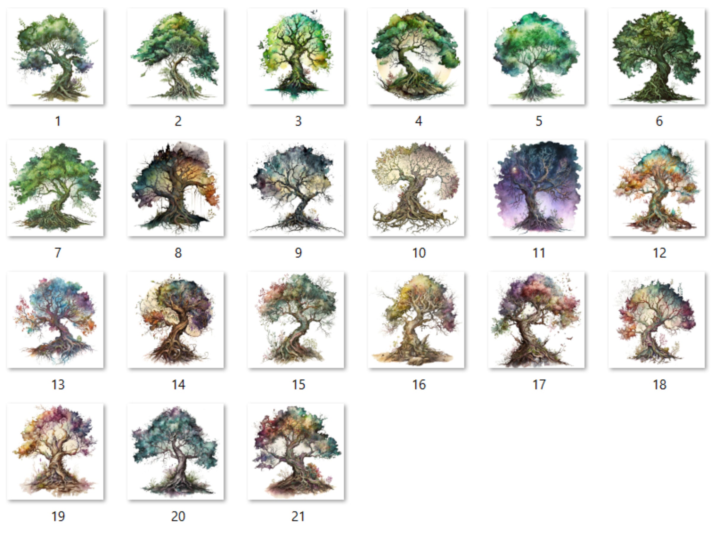 21 PNG Watercolor Tree Clipart Fantasy Tree Clip Art - Etsy UK
