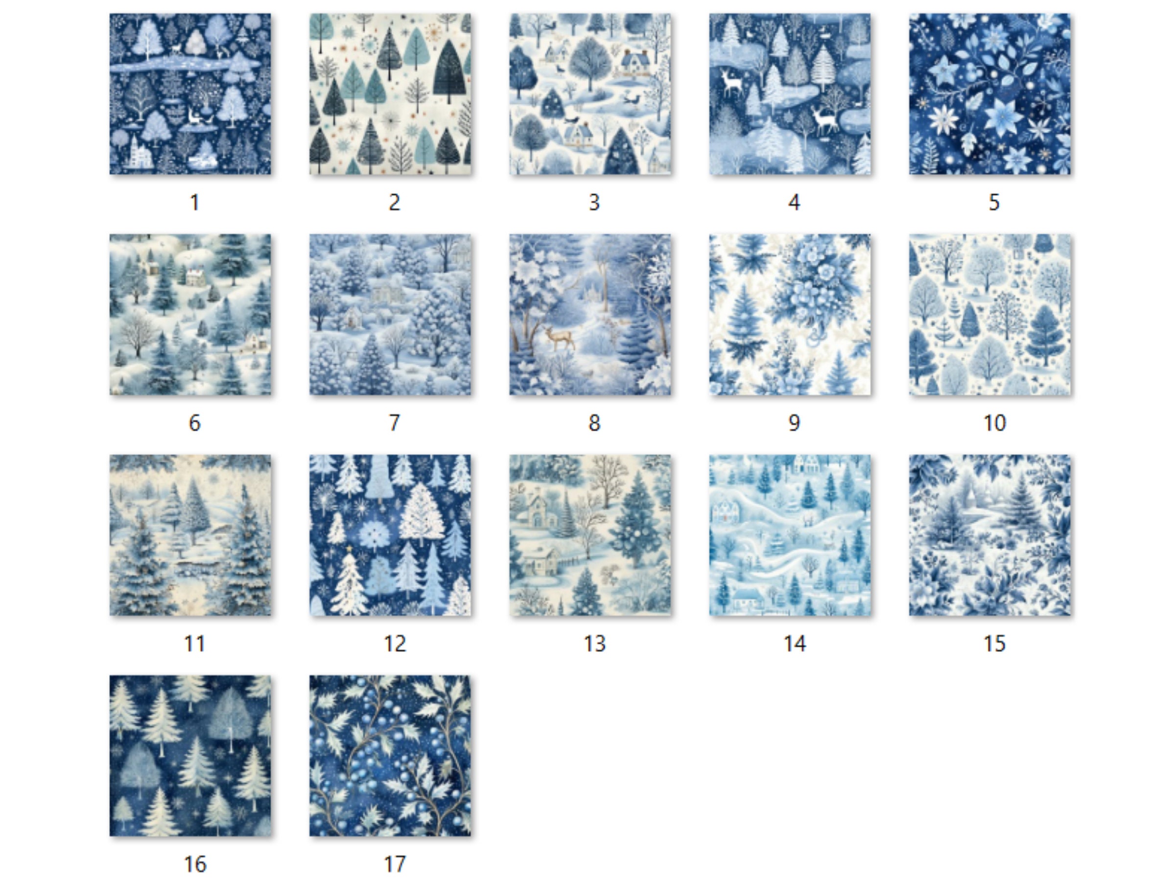 Printable Blue Christmas Digital Paper, Pastel Christmas Ephemera ...
