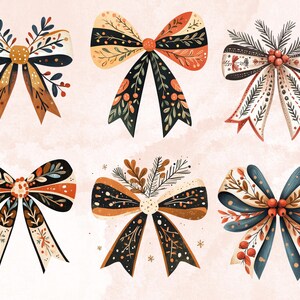 40 PNG Scandinavian Christmas Bows Clipart, Christmas Folk Art ...