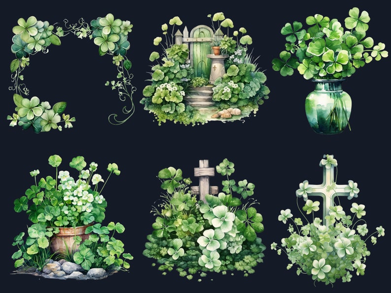 45 PNG Watercolor St.patrick’s Day Clover Clipart, Four Leaf Clover ...