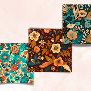 Boho Floral Digital Paper, Boho Flowers Paper Pack, Floral Journal and ...