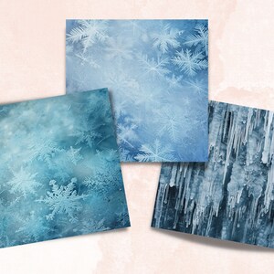 Printable Frozen Winter Digital Paper, Freezing Snowfall Ephemera ...