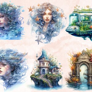 36 PNG Watercolour Underwater Fairy Clipart, Ocean Aqua Fairy Clip Art ...