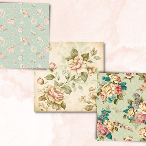 Vintage Shabby Chic Floral Digital Paper, Shabby Chic Flowers Paper ...
