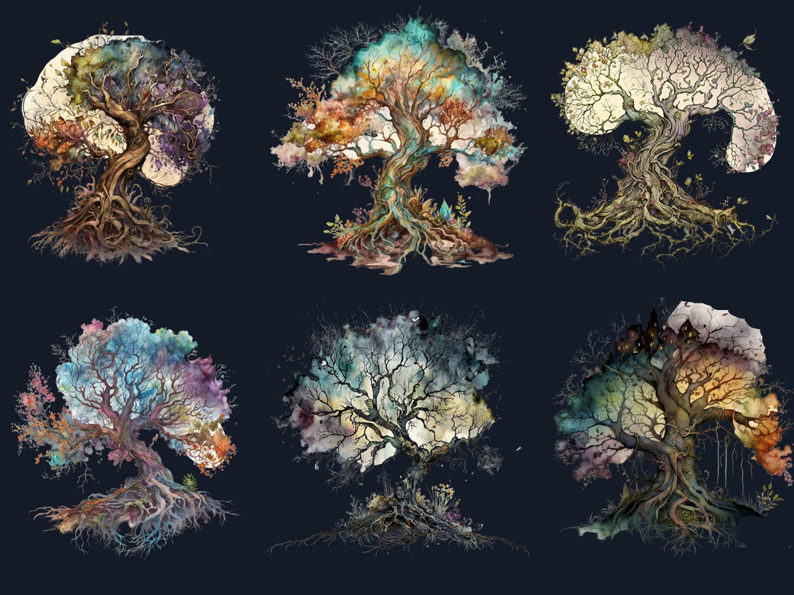 21 PNG Watercolor Tree Clipart Fantasy Tree Clip Art - Etsy UK