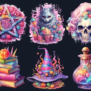 38 PNG Watercolor Candy Witch Clipart, Fantasy Witchcraft Clip Art ...